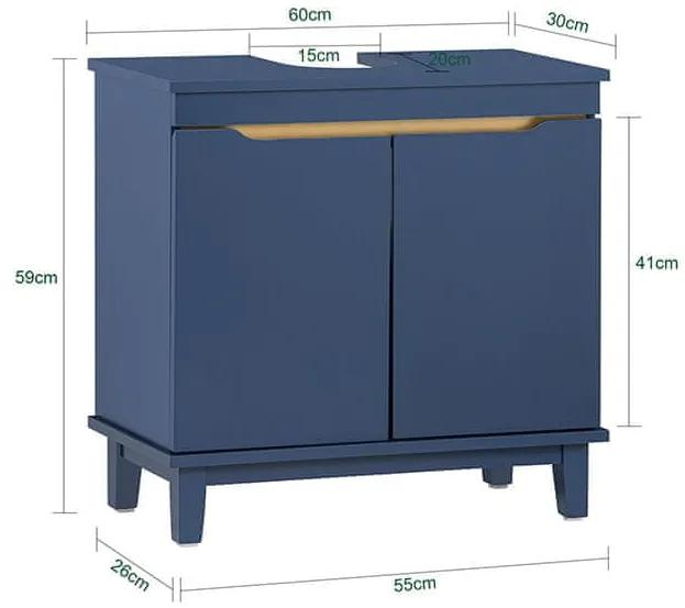 Sobuy SoBuy BZR113-B Skříňka pod umyvadlo Koupelnová skříňka Koupelnový nábytek Modrá 60x59x30cm