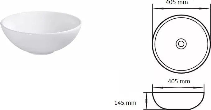 Gamma Dori, umyvadlo na desku 405x405x145 mm, bílá lesklá, GMA-UC-DORI