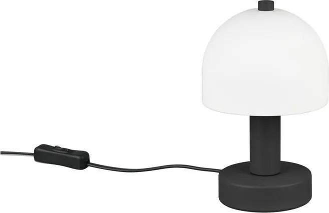 Černo-bílá stolní lampa se skleněným stínidlem (výška 19 cm) Glenn – Reality