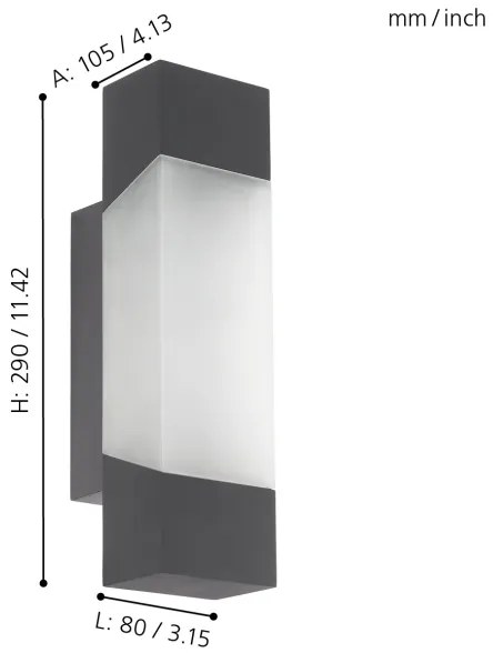 Eglo 97222 - LED Venkovní nástěnné svítidlo GORZANO LED/4,8W/230V IP44
