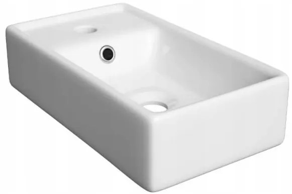 Erga Kim, závěsná WC skříňka 50x23x60 cm + keramické umyvadlo 50cm, dub řemeslný (Craft), ERG-207-D-05017+1430