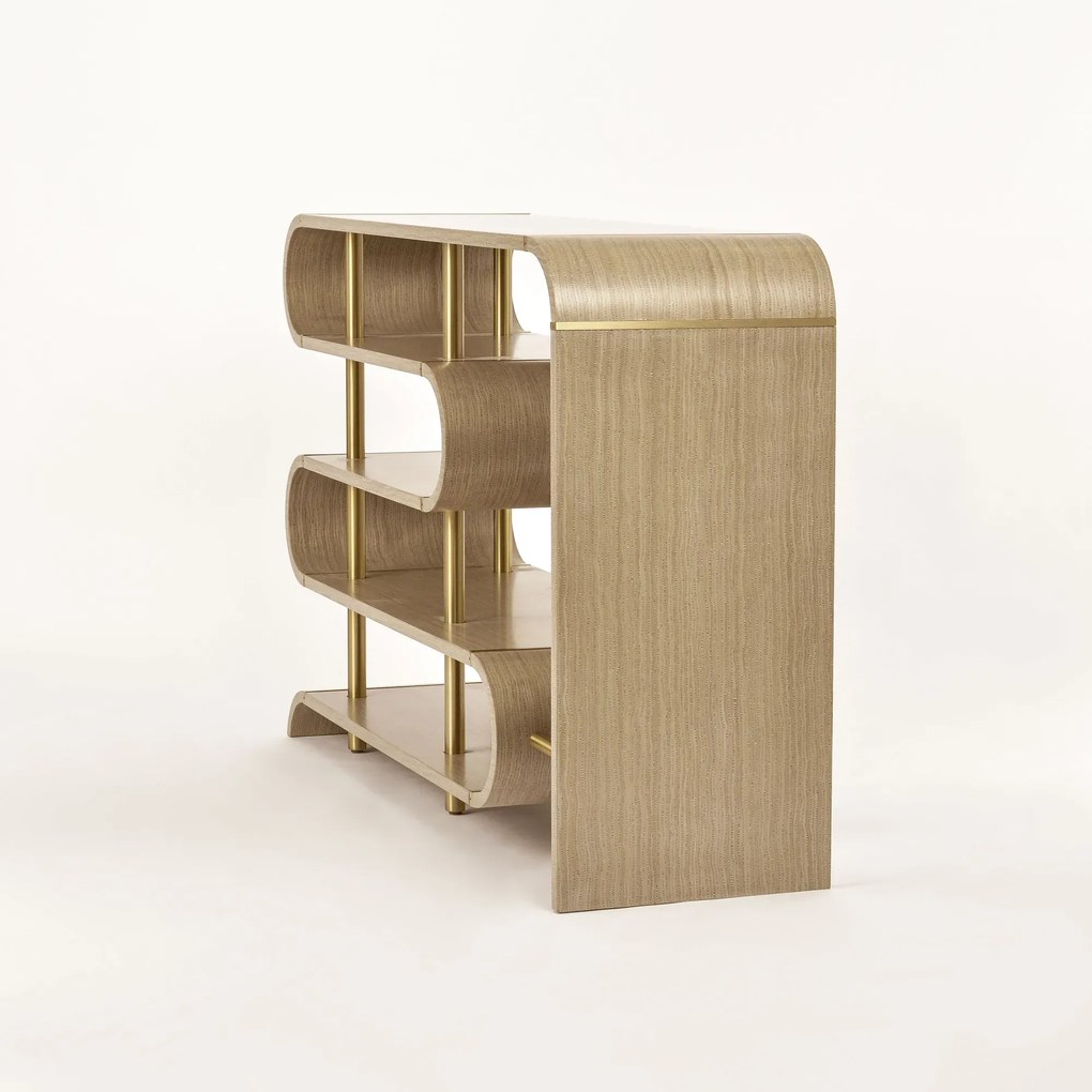 Designový konzolový stolek Stilig ST962 122 cm béžový/zlatý