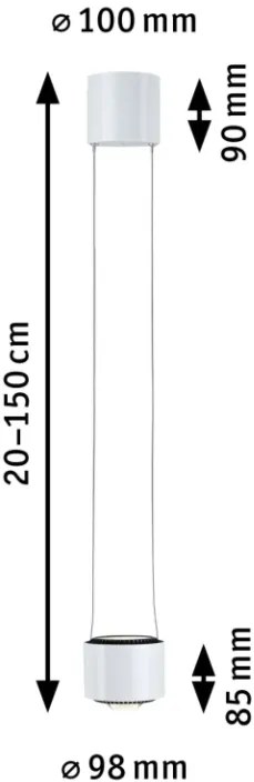 Paulmann 94971 Aldan, závěs pro Urail systém, 13W LED 2700K stmívatelné, bílá, výška 8,5cm