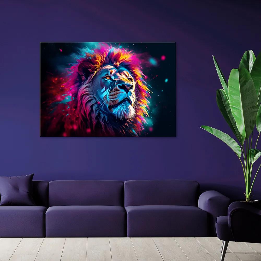 Gario Obraz na plátně Majestátní barevný lev Rozměry: 60 x 40 cm