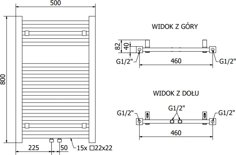 Mexen Pluton topné těleso 800 x 500 mm, 405 W, bílá, W106-0800-500-00-20