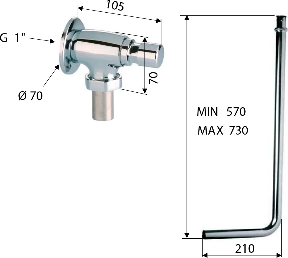 Bruckner Bruckner, TEMPOR samozavírací závěsný WC ventil, chrom, 937.471.1