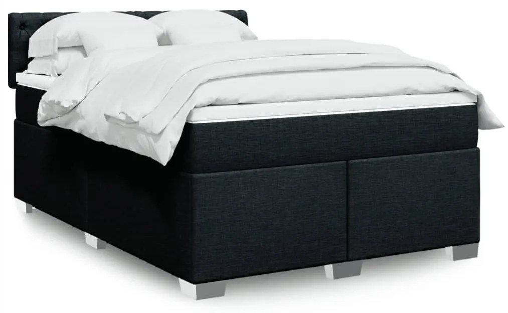 Box spring postel s matrací černá 140 x 190 cm textil 3285892