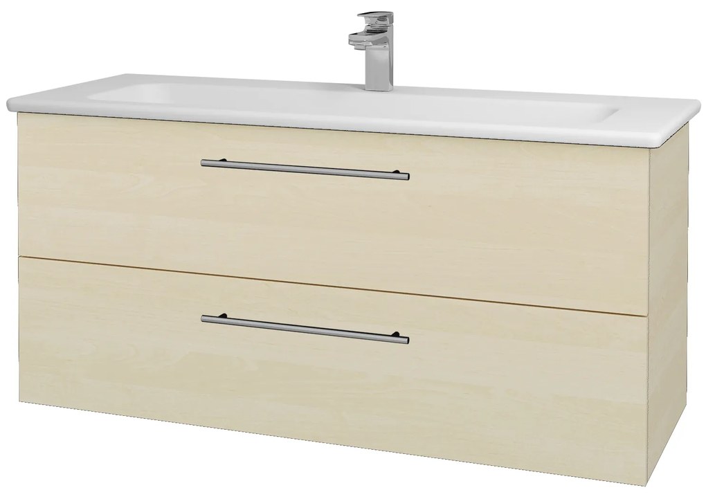 Dřevojas Koupelnová skříň GIO SZZ2 120 Varianta: N01 Bílá lesk / Úchytka T01 / D05 Oregon