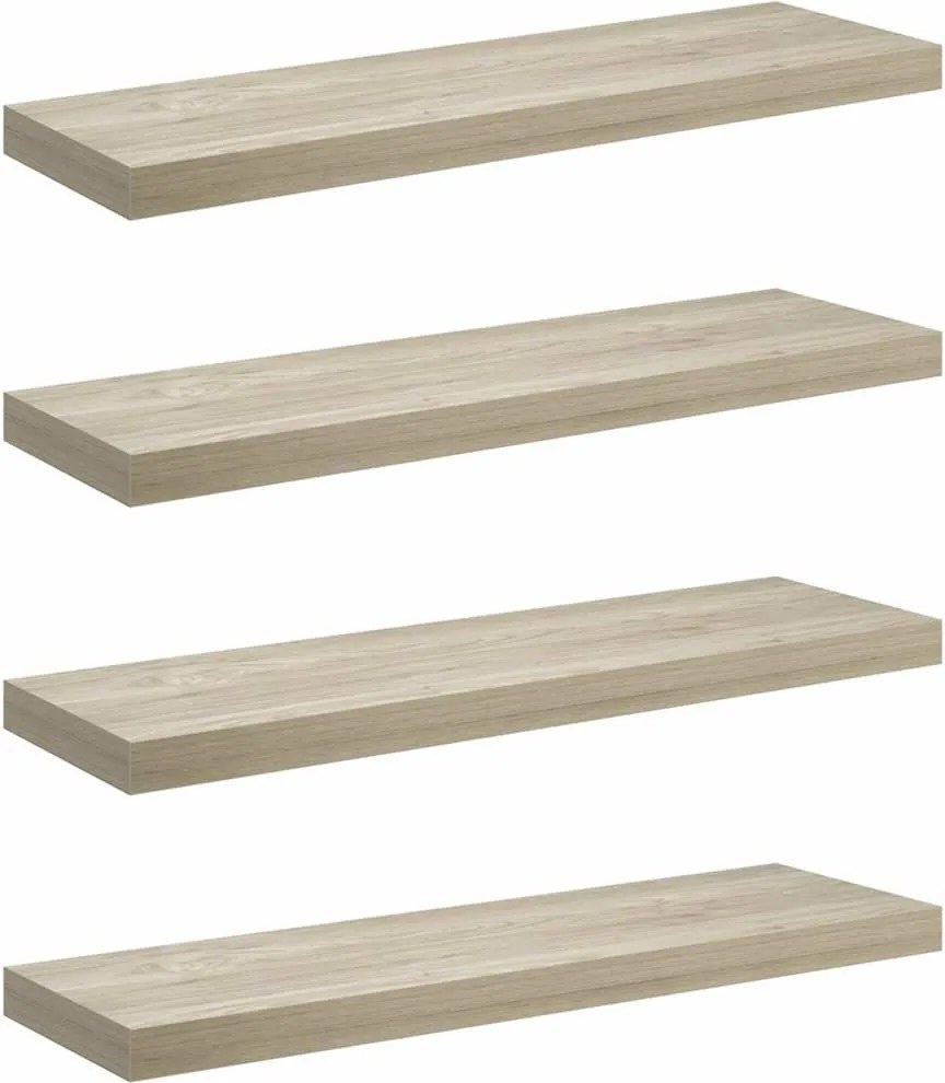 Plovoucí nástěnné police 4 ks dub 80 x 23,5 x 3,8 cm MDF 323879