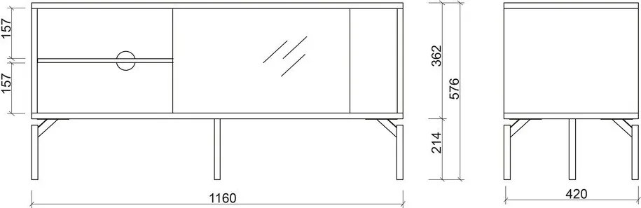 TV stolek v terakotové barvě 116x55x42 cm Met Mini – noo.ma