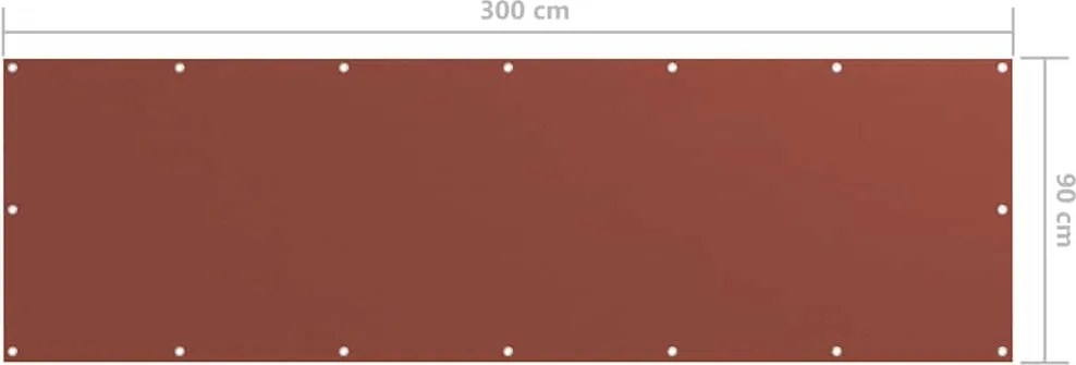 Balkónová zástěna cihlová 90 x 300 cm oxfordská látka 134976