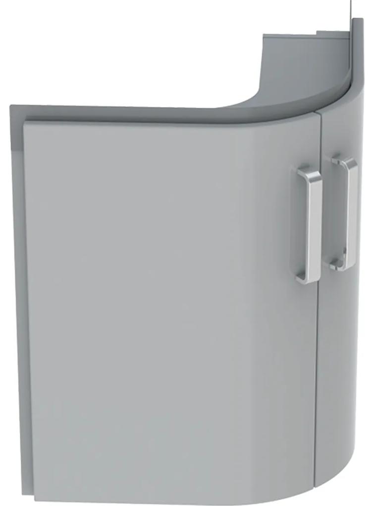 Geberit Selnova Compact - Umyvadlová skříňka, 690x550x604 mm, 2 dvířka, lesklá šedá/matná šedá 501.485.00.1