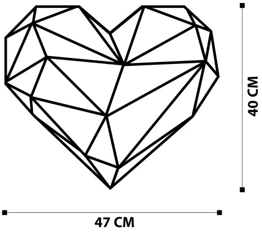 Nástěnná dekorace 47x40 cm srdce kov