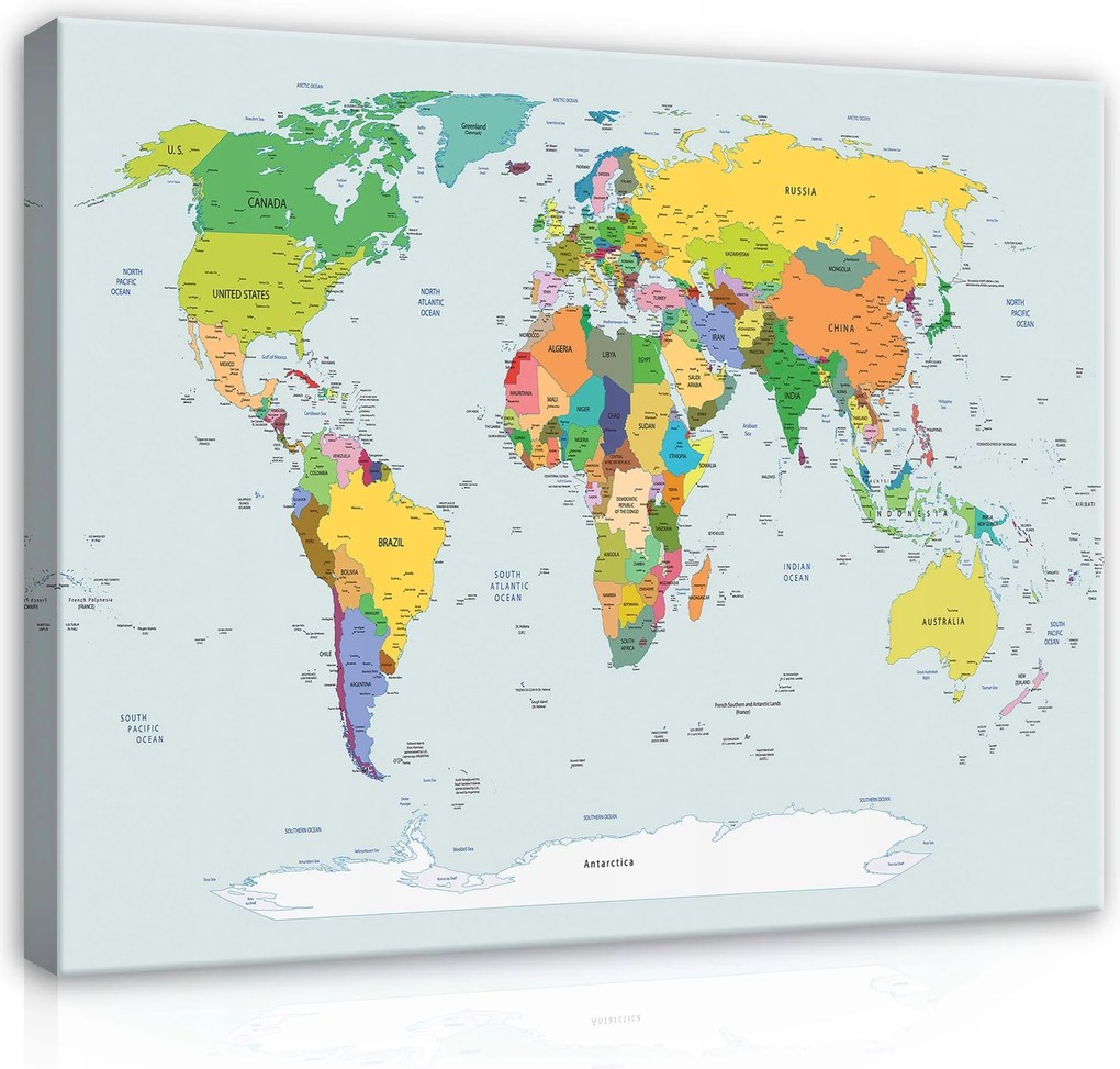 Obraz 100x80 Globální vzdělávací perspektiva Mapa světa na Plotně