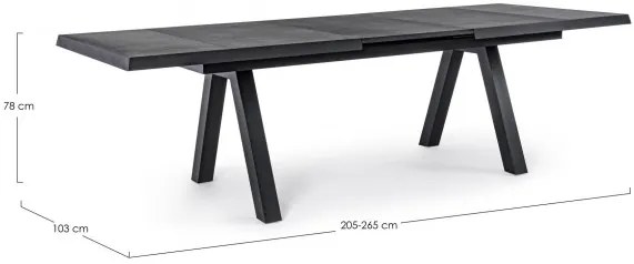 BIZZOTTO Rozkládací zahradní stůl KRION 205-265x103 cm antracit 0663030