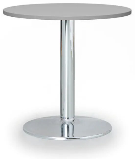 Konferenční stolek ZEUS II, průměr 60 cm, chromovaná podnož, šedá