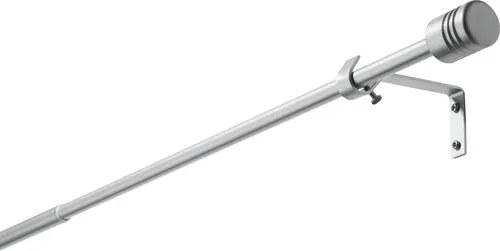 Záclonová tyč válec, stříbrná, Ø 16 mm, vytahovací 200-300 cm