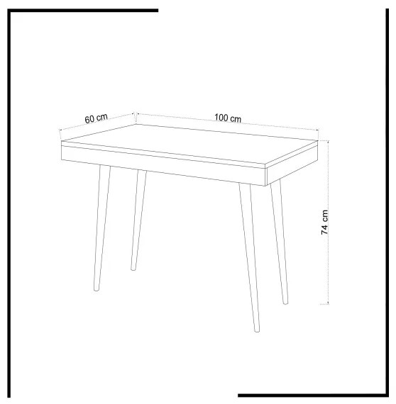 Pracovní stůl VERONIKA 74x100 cm bílá/béžová