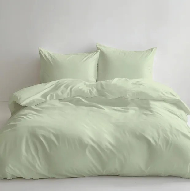 Florella Saténové povlečení Edel Satin Uni Pastelgrün Rozměr: 70x90 + 140x200 cm