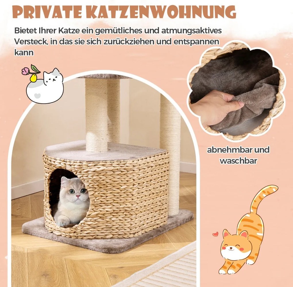 Costway Škrabadlo s Cat Cave a Platforms a Ball a Bied a Cushion Cat Tree