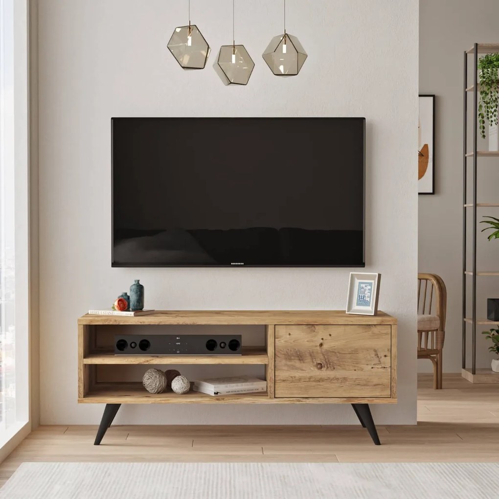 BUGAR TV stolek na nožkách, barva borovice