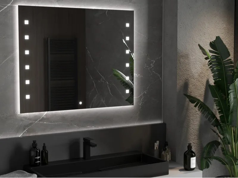 Mexen Ner, LED koupelnové zrcadlo s podsvícením 100x80 cm, 6000K, ochrana proti zamlžování, 9809-100-080-611-00