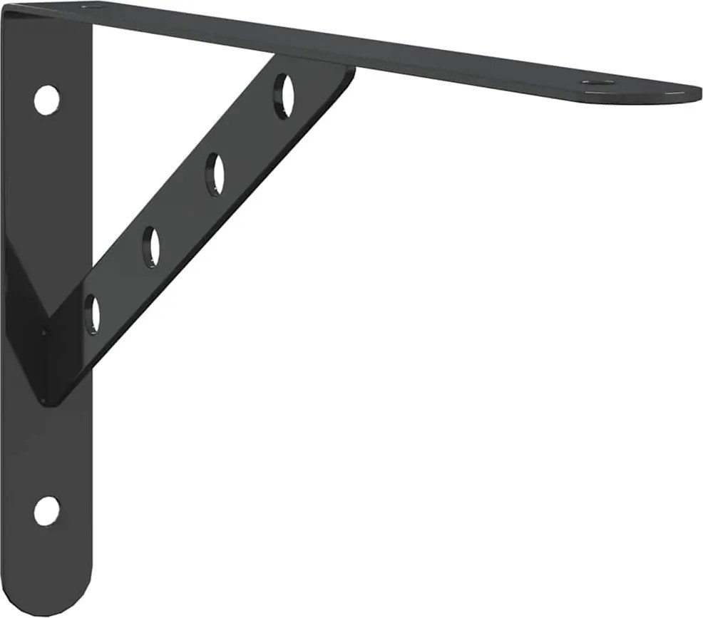 Policové držáky 4 ks 30 x 2,5 x 15,5 cm černé nerezová ocel 30304