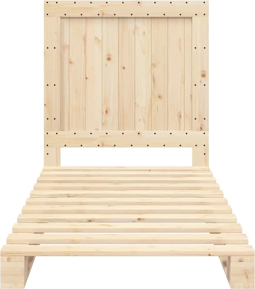 Rám postele s čelem 90 x 200 cm masivní borové dřevo 3281532