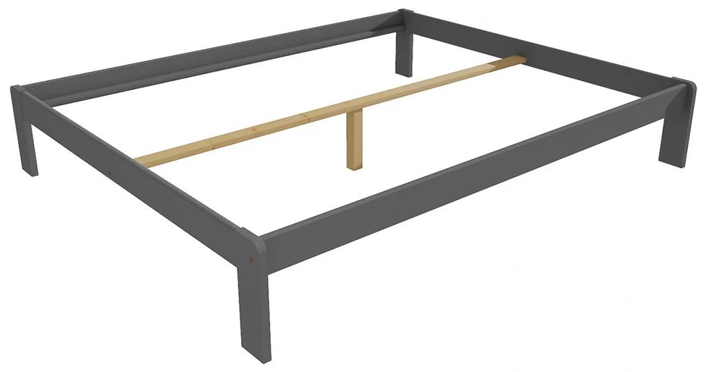 Manželská postel VMK004A masiv borovice (Barva dřeva: barva šedá, Rozměr: 160 x 200 cm)