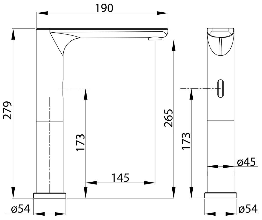 Sapho Sapho, Senzorová vysoká stojánková baterie 6V DC (4xAA), nerez mat, PS120