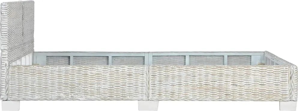 Rám postele šedý přírodní ratan 140 x 200 cm 283091