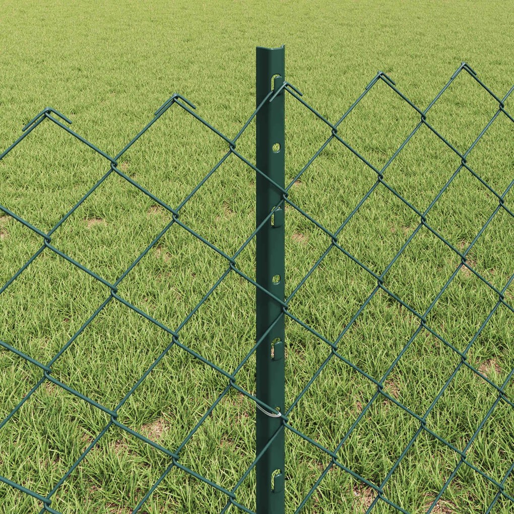 Plot s řetězovým odkazem a sloupkem 10 x 0,6 m Zelená Síťovina 3336238