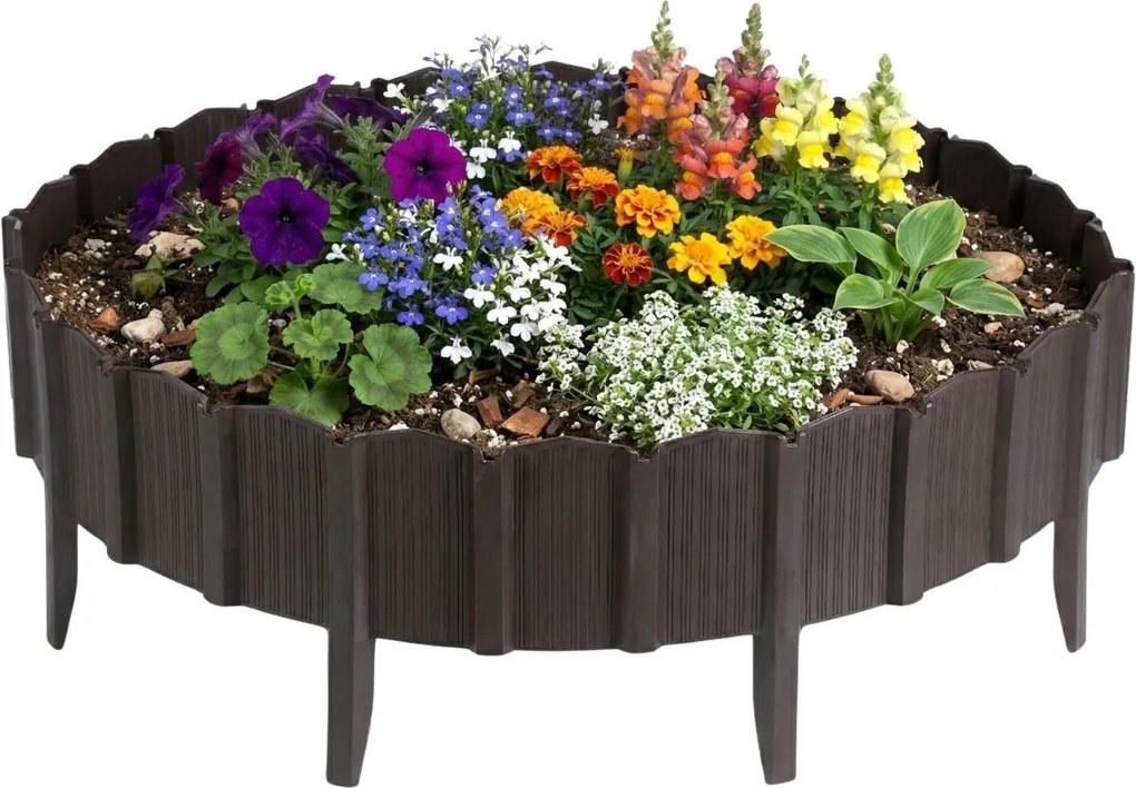 Sada 5 ks zahradních palisád Linea 390 cm hnědá