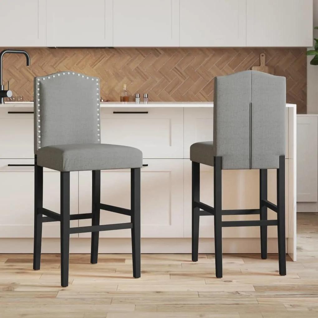 vidaXL Barové židle 2 ks masivní kaučukové dřevo a textil [4006210] Barva: Hnědo-černá