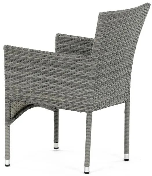 Autronic Zahradní židle, kov, polyratan, šedá, AZC-S2118 GREY