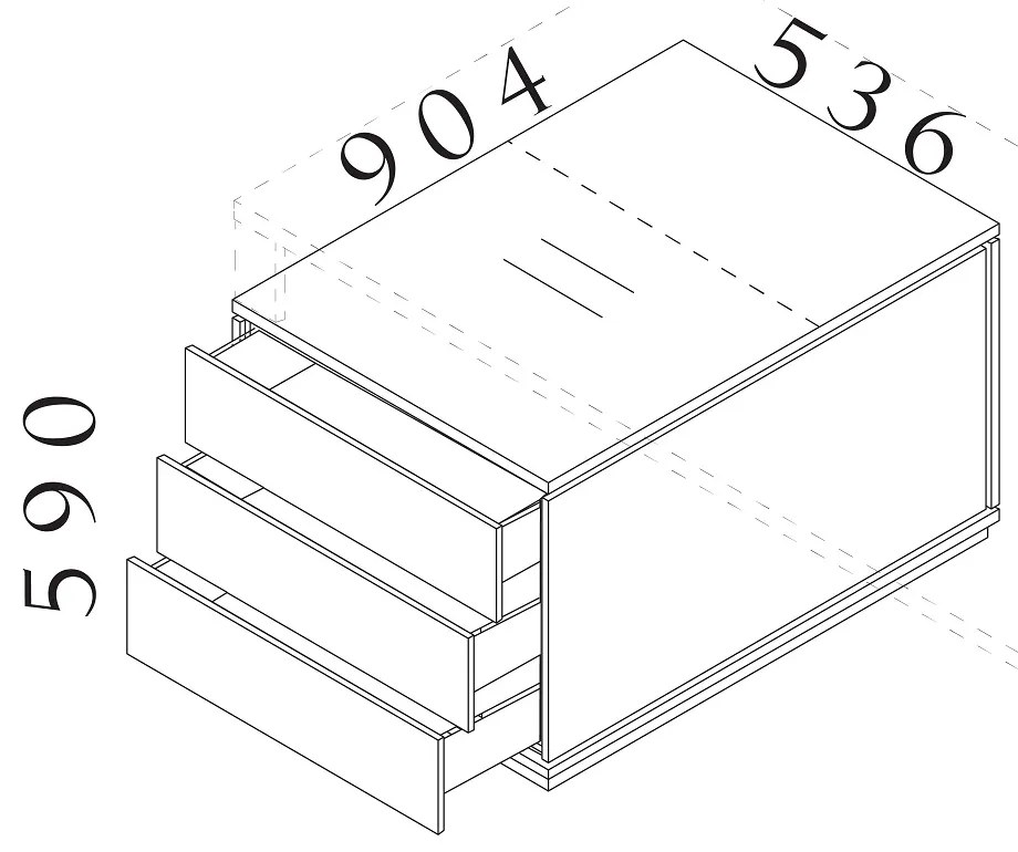 Kontejner Creator 90,4 x 53,6 cm, 2-modulový - levý, bílá / wenge