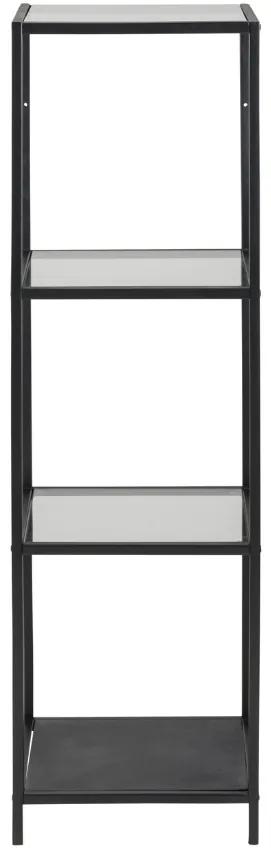Scandi Černý skleněný regál Darila 120 x 35 cm