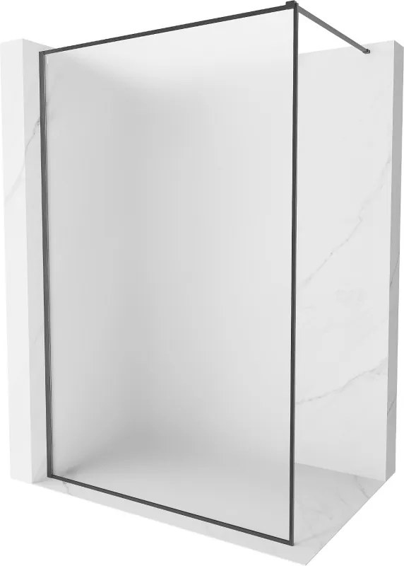 Mexen, Mexen Kioto-XF sprchová stěna s rámem 60 x 202 cm, matná 10 mm, pistolově šedá kartáčovaná - 800-060-104-66-30-X