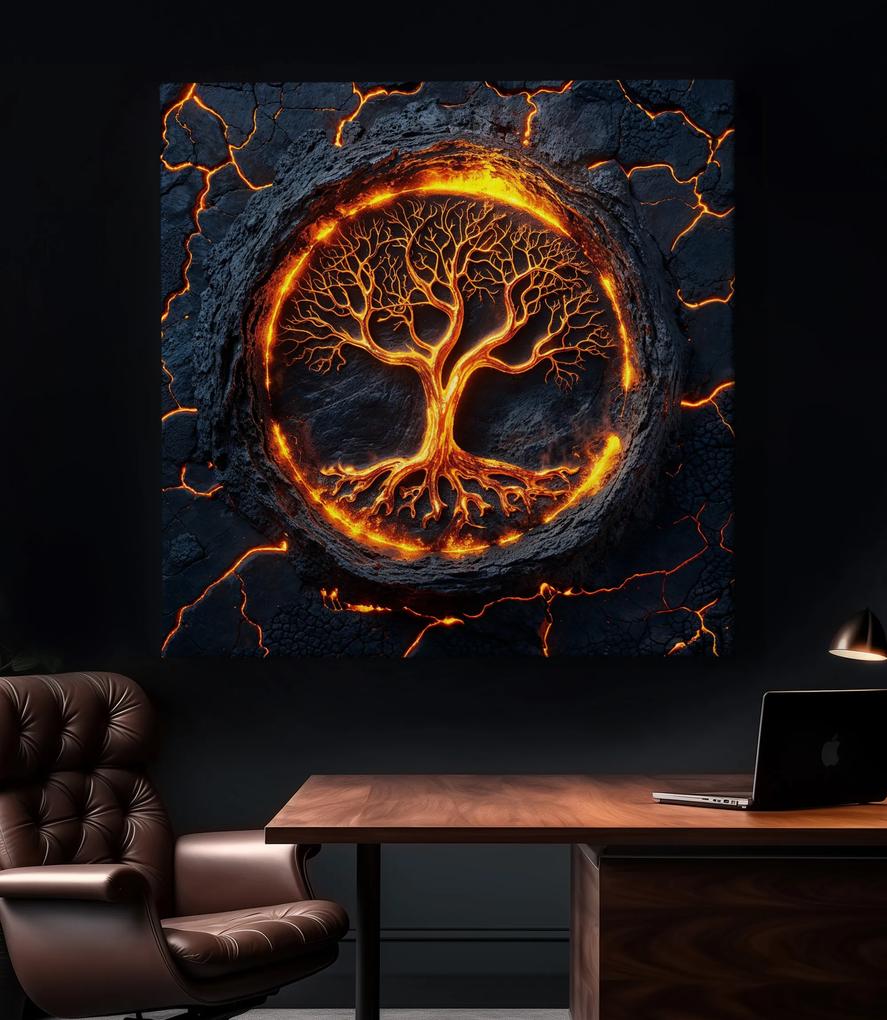 Obraz na plátně - Strom života Lava Grande FeelHappy.cz Velikost obrazu: 60 x 60 cm