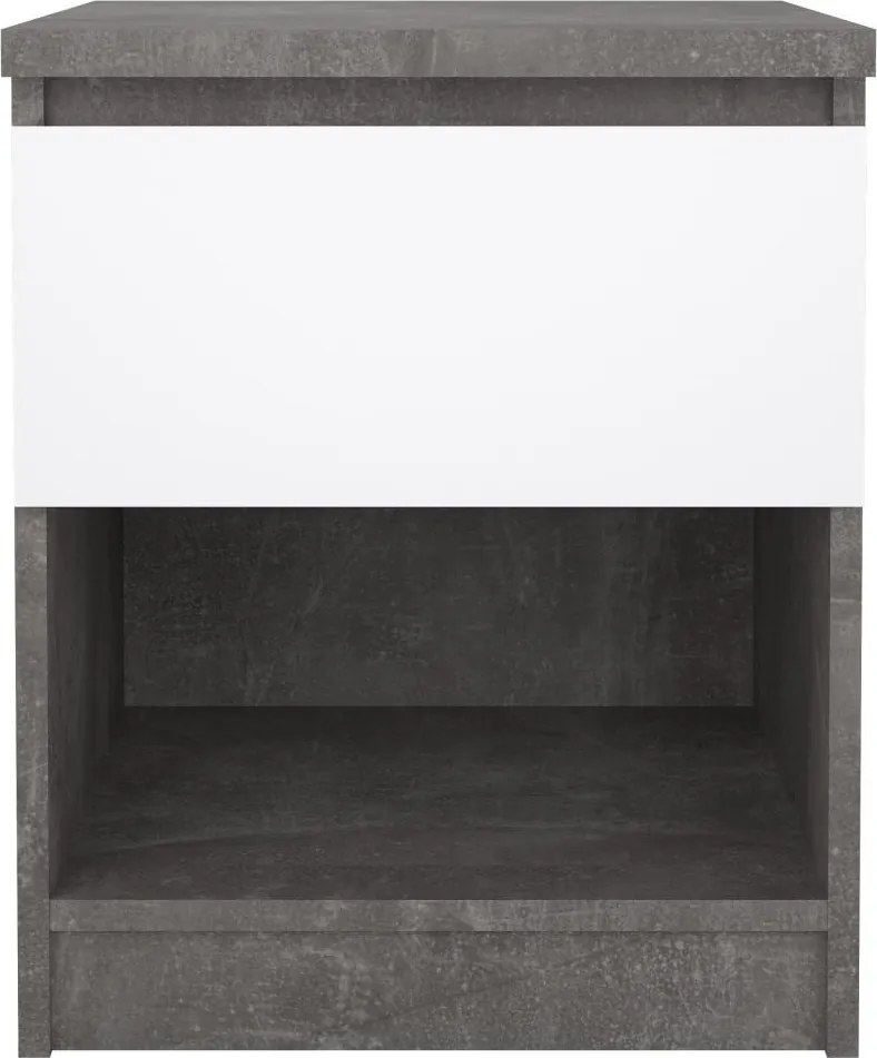 FALCO Noční stolek Simplicity 238 beton/bílý lesk