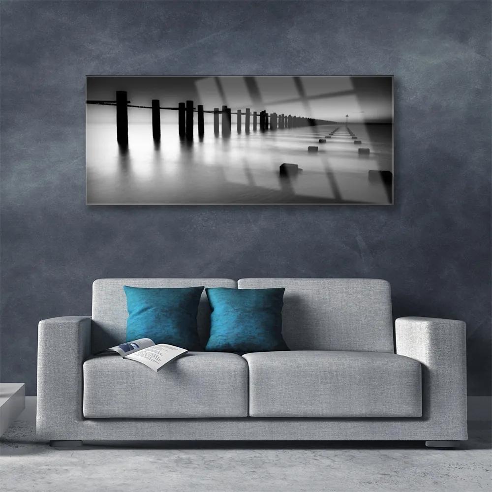 akrylový obraz Mlha Molo Architektura 125x50 cm