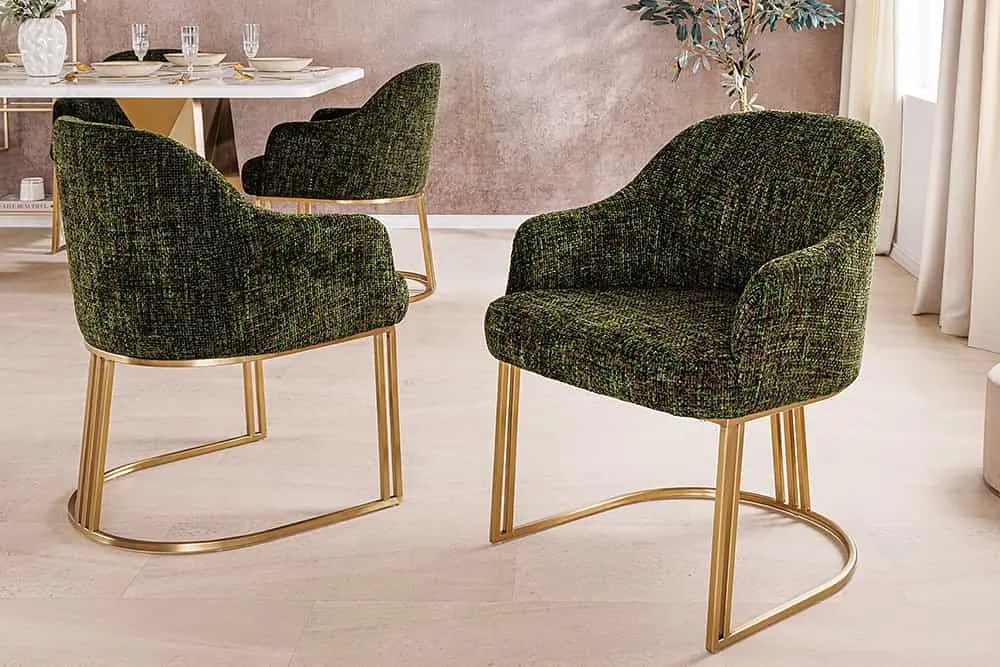Designová jídelní židle Napayshni tmavozelená