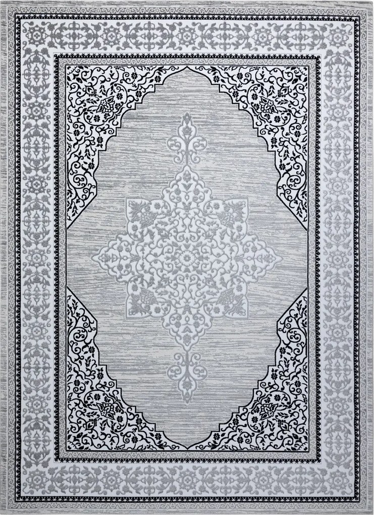 Kusový koberec Gloss 8490 52 Ornament ivory/grey, 120x170, šedá, chodba / predsieň, Dywany Łuszczów