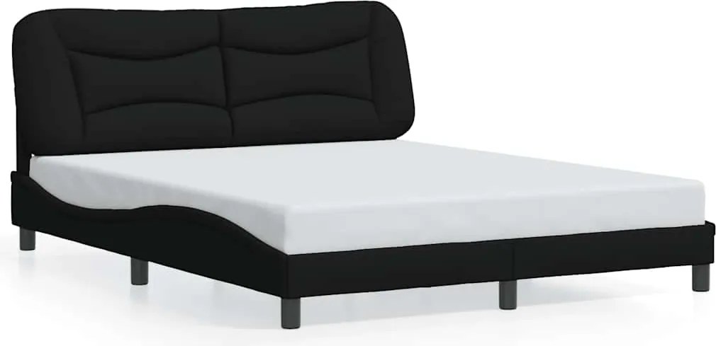 Rám postele bez matrace Hvar černý 160 x 200 cm textil 3207781