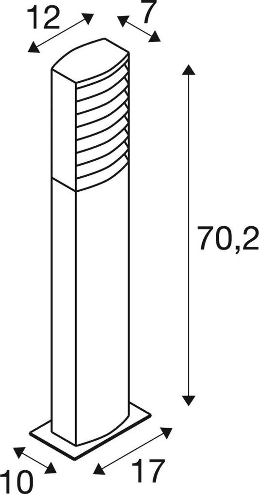 LA 1008385 RASTERLYS POLE 70 Stojací lampa, 2700/3000 K, IP65, obdélníkový, antracitní - BIG WHITE (SLV)