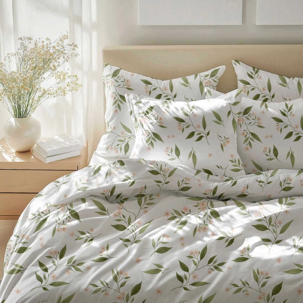 Ložní povlečení bavlněné Stanex jasmín (LS412), 140 x 200 + 90 x70, Zip