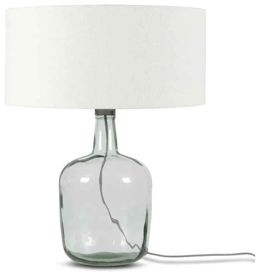 Stolní lampa s bílým stínidlem a konstrukcí z recyklovaného skla Good&Mojo Murano, ⌀ 47 cm