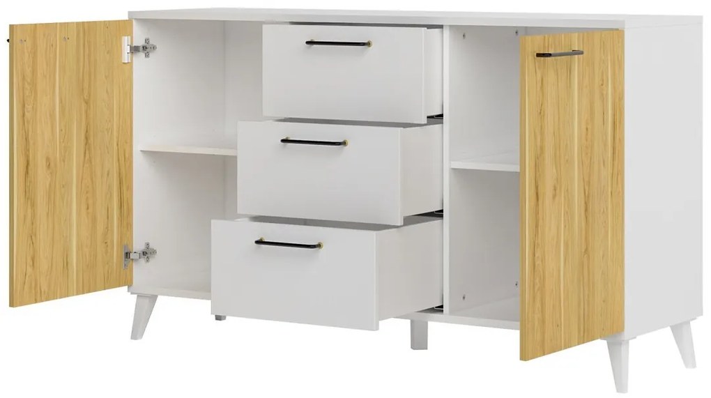 Casarredo - Komfort nábytek Komoda PIRASTU 45, 2D3S ořech americký/bílá