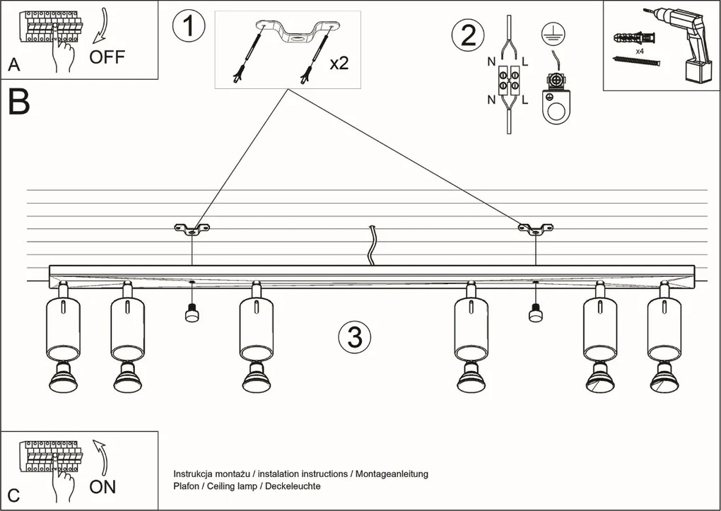 Sollux Lighting Stropní svítidlo RING 6L bílé