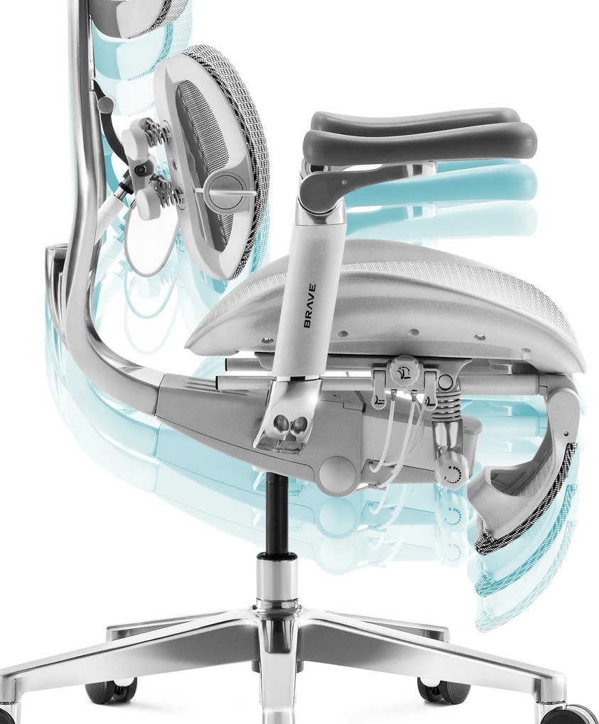 Ergonomická židle s podnožkou šedá Premium Normal Size: Diablo V-Kinetic